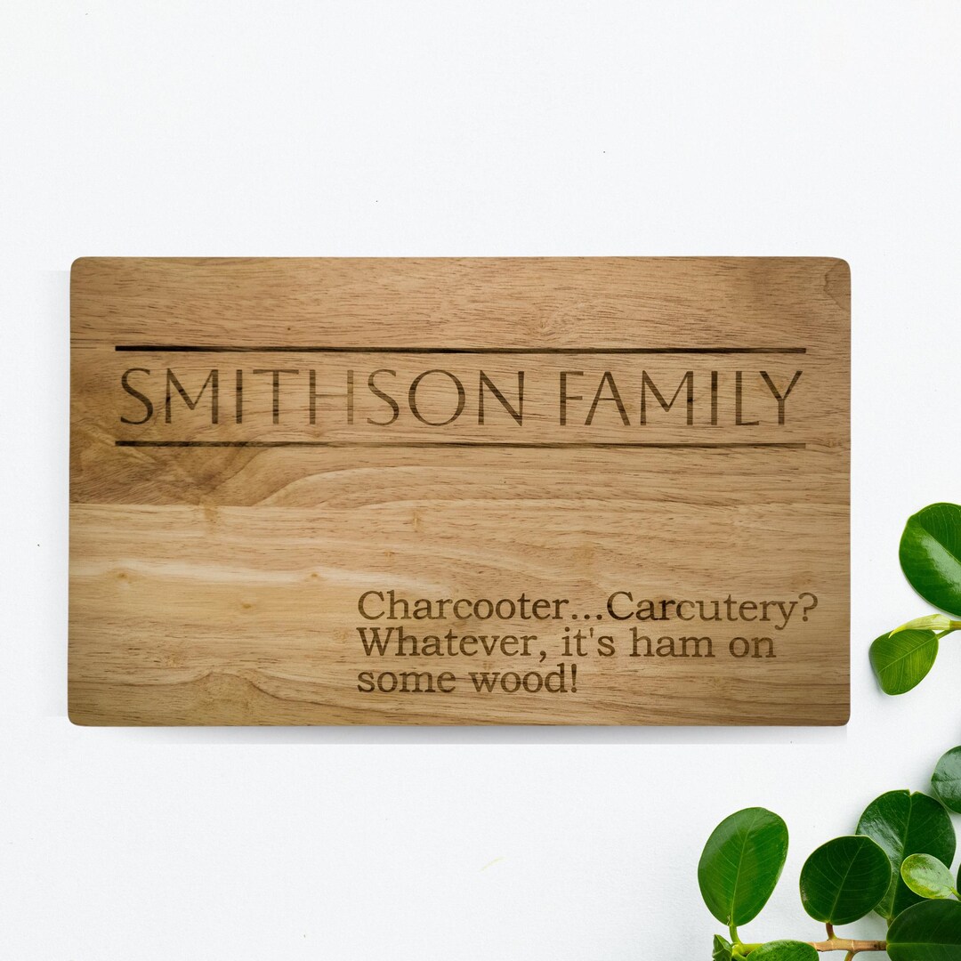 Personalized Family Name Cutting Board: Engraved Wood Charcuterie Board ...