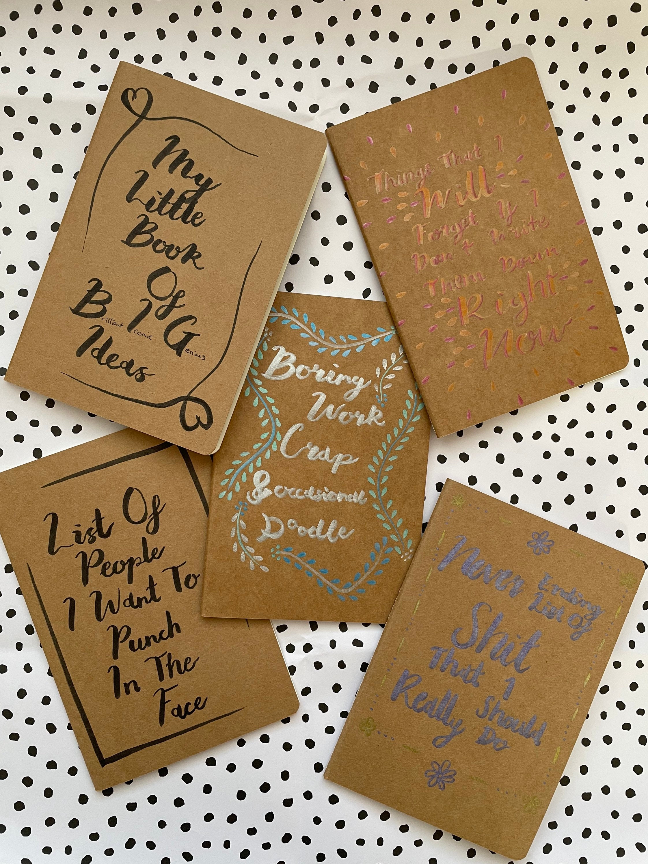 A5 Lined Personalised Notebook Brush Lettering Quotes - Etsy