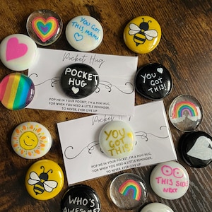 Pocket Hug, Glass Fidget Pebble, Uplifting Gift, You Got This, Present ...