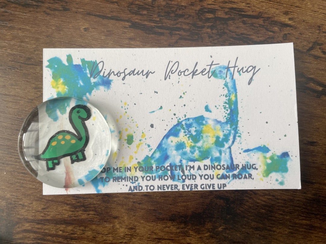 Dinosaur Pocket Hug, Dinosaur Gift, Fidget Stone, Positivity Present - Etsy