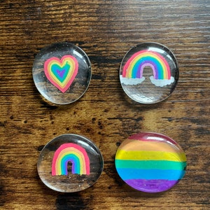 Rainbow Pocket Hug: Hand-painted Glass Fidget Pebble - Etsy