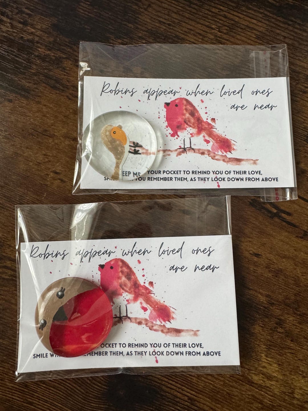 Robin Pocket Hug, Glass Fidget Pebble, Uplifting Present, Robin Gift - Etsy