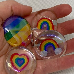 Rainbow Pocket Hug: Hand-painted Glass Fidget Pebble - Etsy