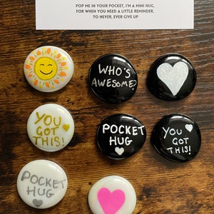 Pocket Hug, Glass Fidget Pebble, Uplifting Gift, You Got This, Present ...