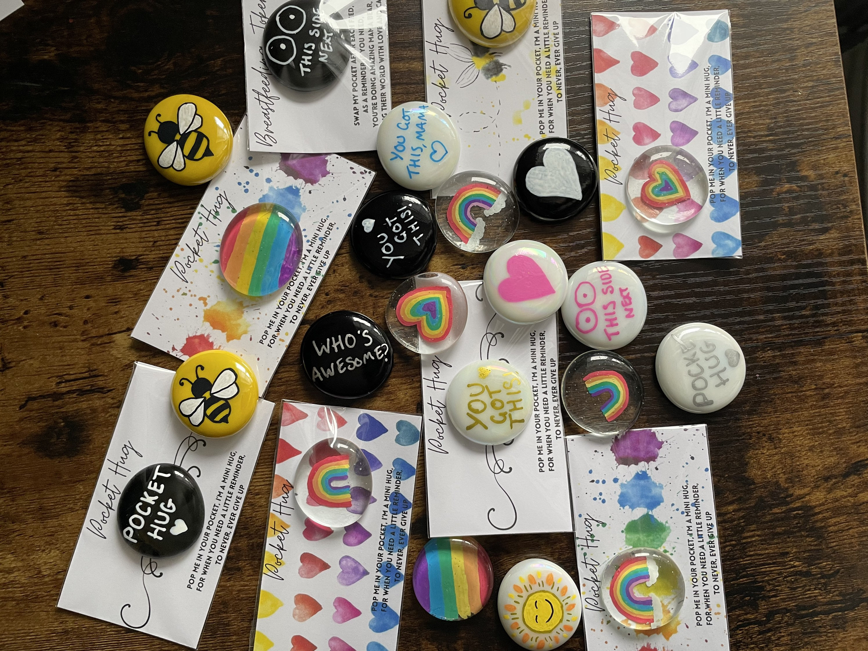 Bumble Bee Pocket Hug, Glass Fidget Pebble, Uplifting Present, Bumble ...