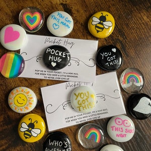 Bumble Bee Pocket Hug, Glass Fidget Pebble, Uplifting Present, Bumble ...