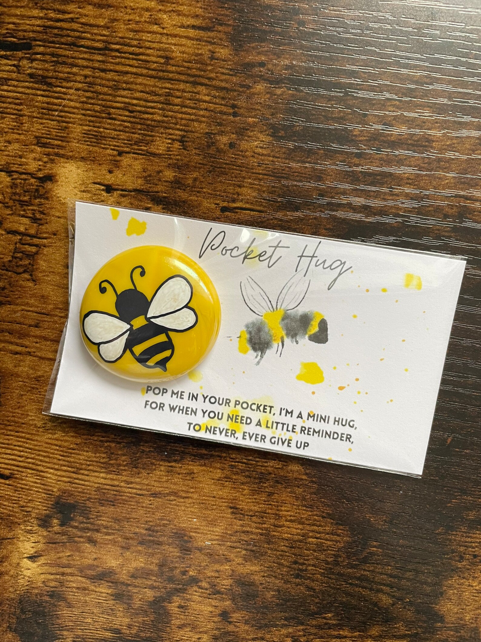 Bumble Bee Pocket Hug Glass Fidget Pebble Uplifting Present - Etsy