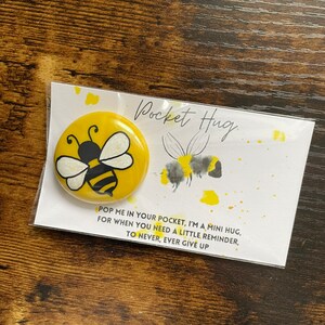 Bumble Bee Pocket Hug Glass Fidget Pebble Uplifting Present - Etsy