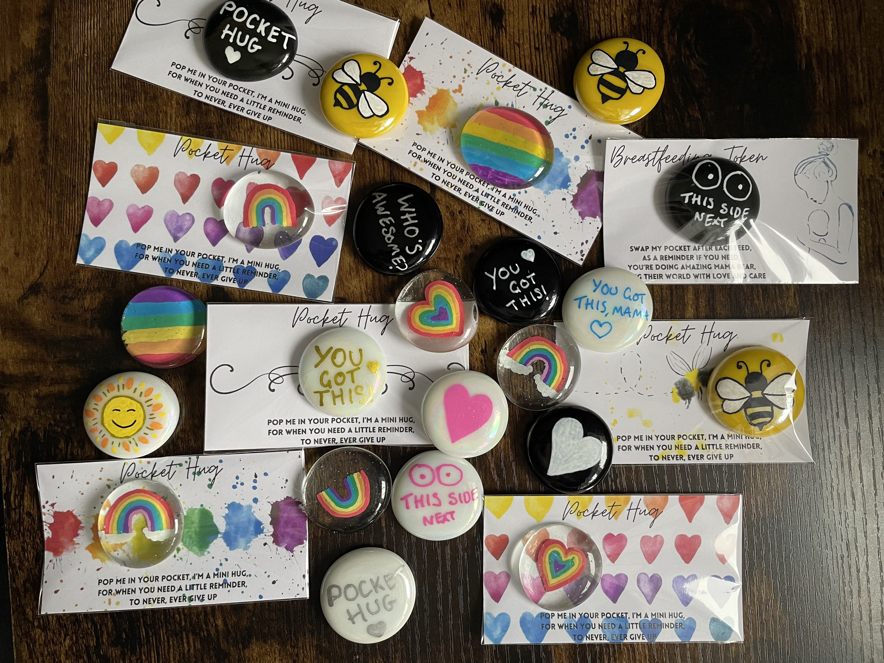 Rainbow Pocket Hug Glass Fidget Pebble Uplifting Present - Etsy UK