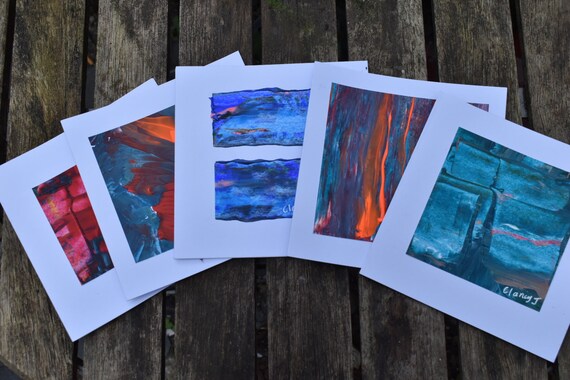 Hand Painted Cards. Pack of 5 | Etsy