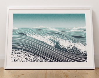 Abstract Waves Print | Etsy
