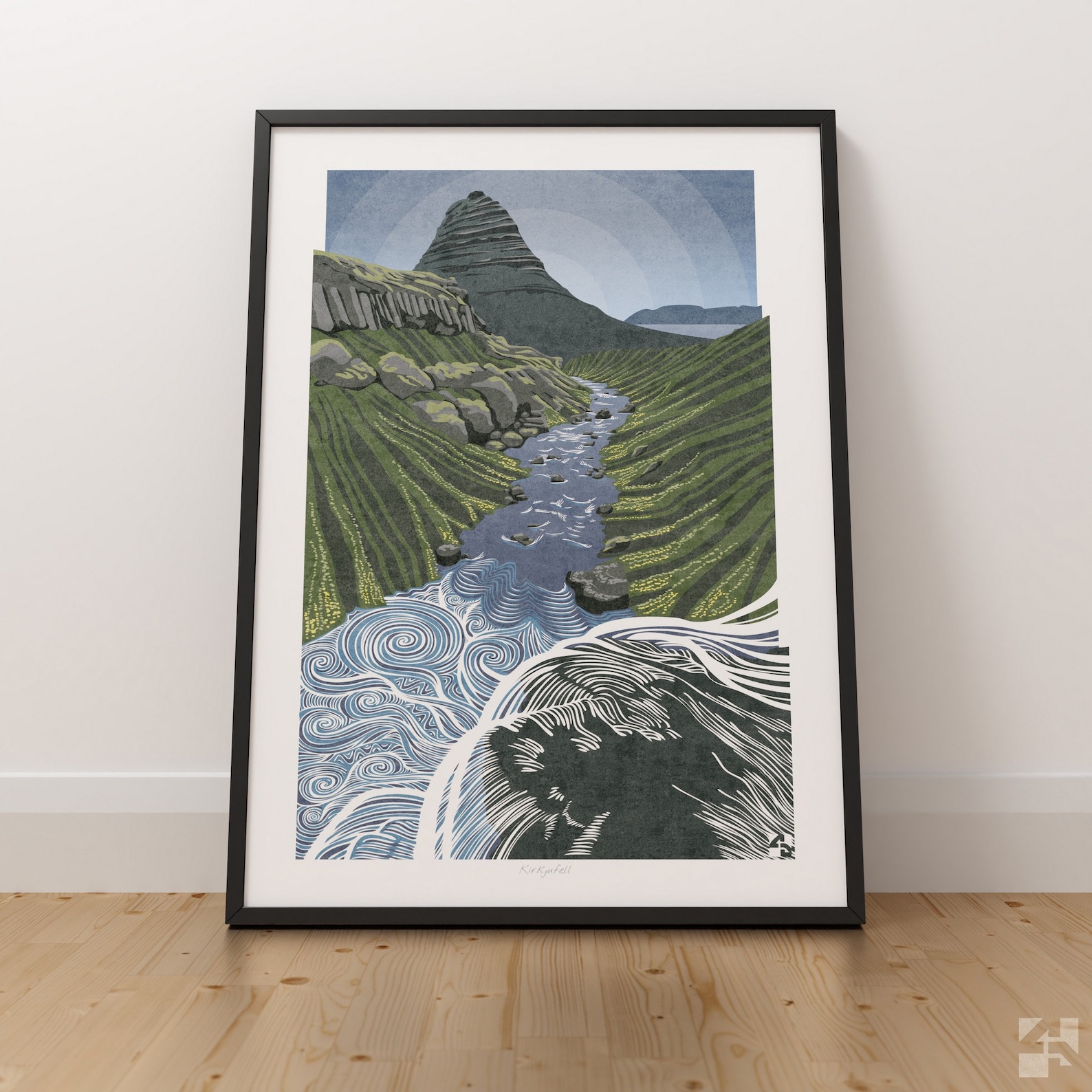 Iceland Kirkjufell Waterfall Landscape Wall Art Print Travel Poster ...