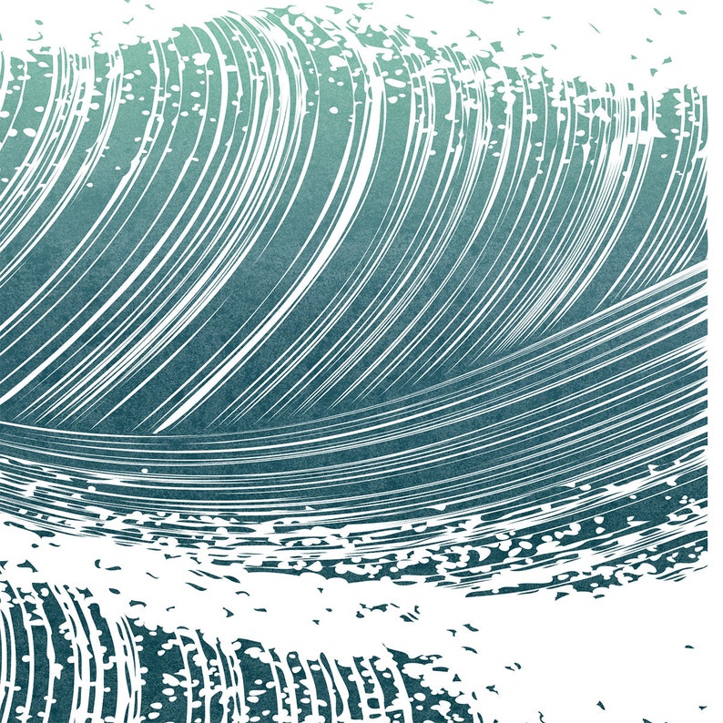 Minimalist Waves Print waves Ii Waves Art Sea - Etsy