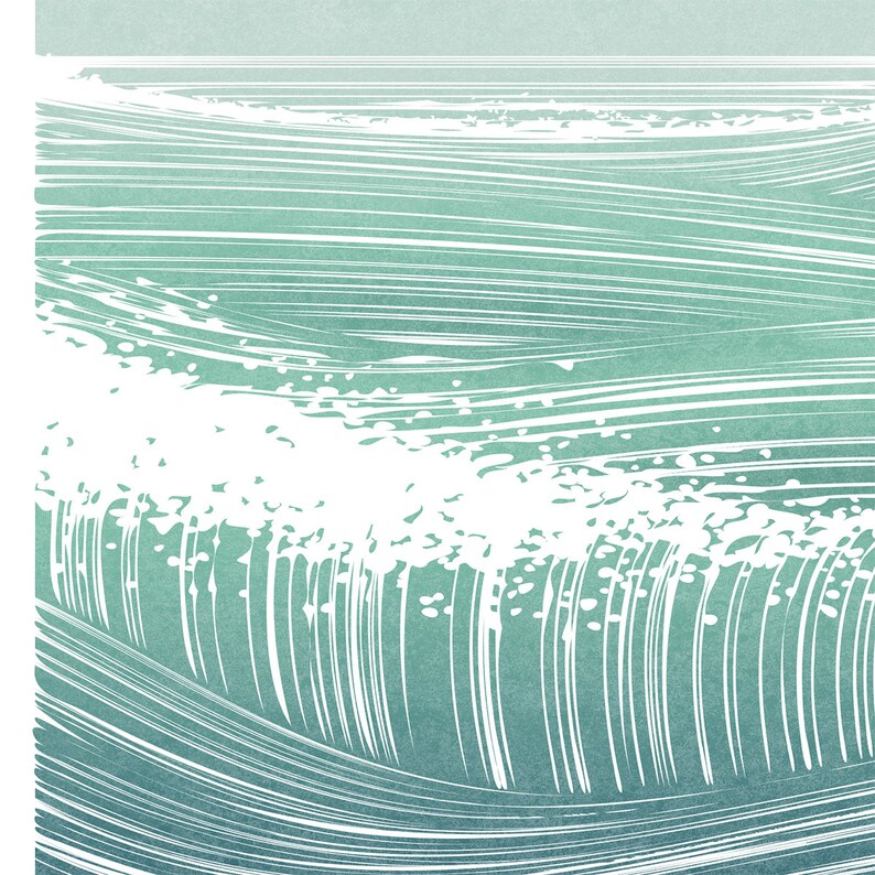 Minimalist Waves Print waves Ii Waves Art Sea - Etsy