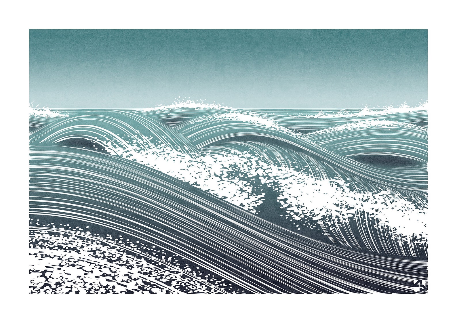 Minimalist Waves Print waves I Waves Art Sea - Etsy UK