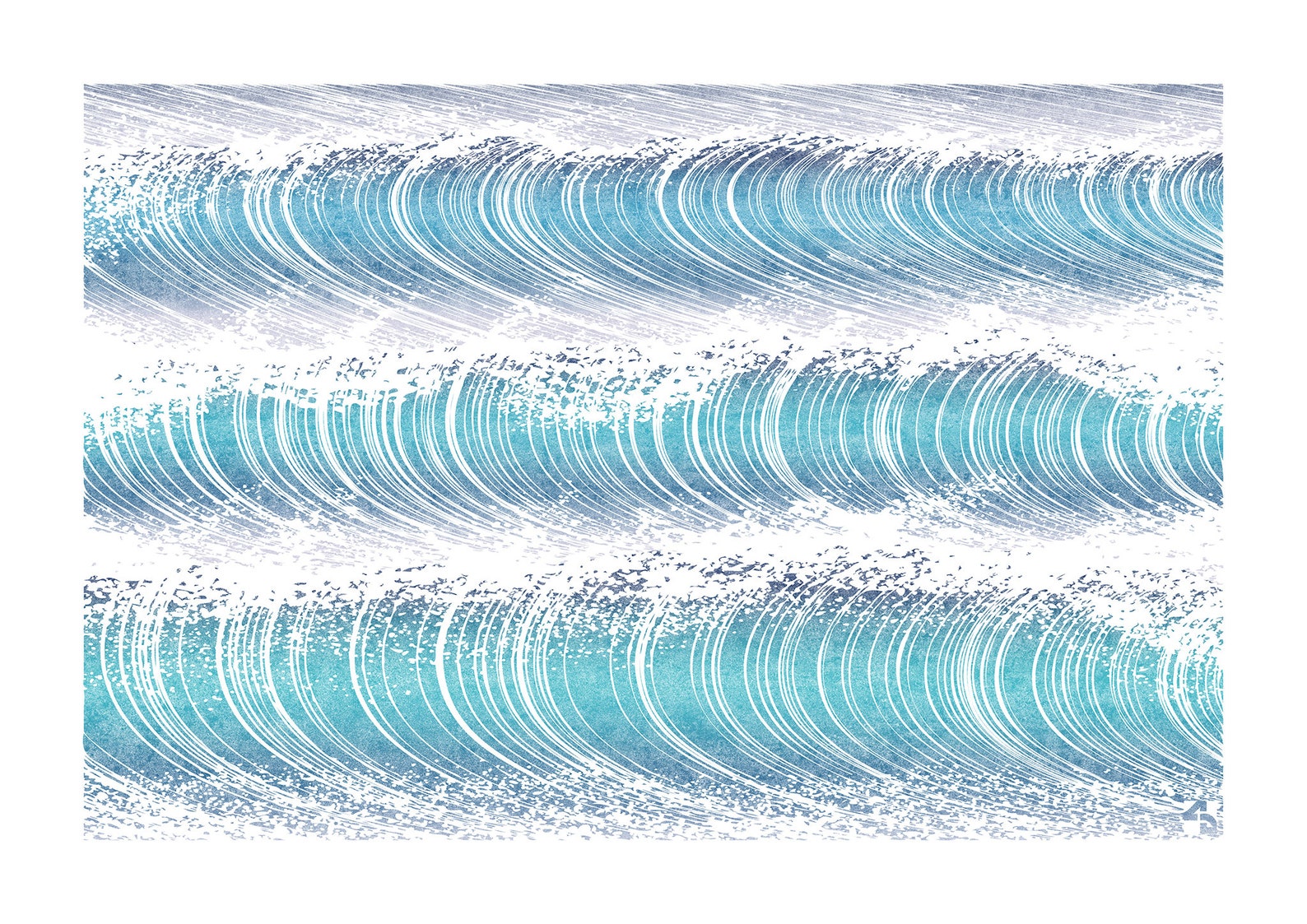 Minimalist Wave Print Waves IV Wave Art Waves | Etsy