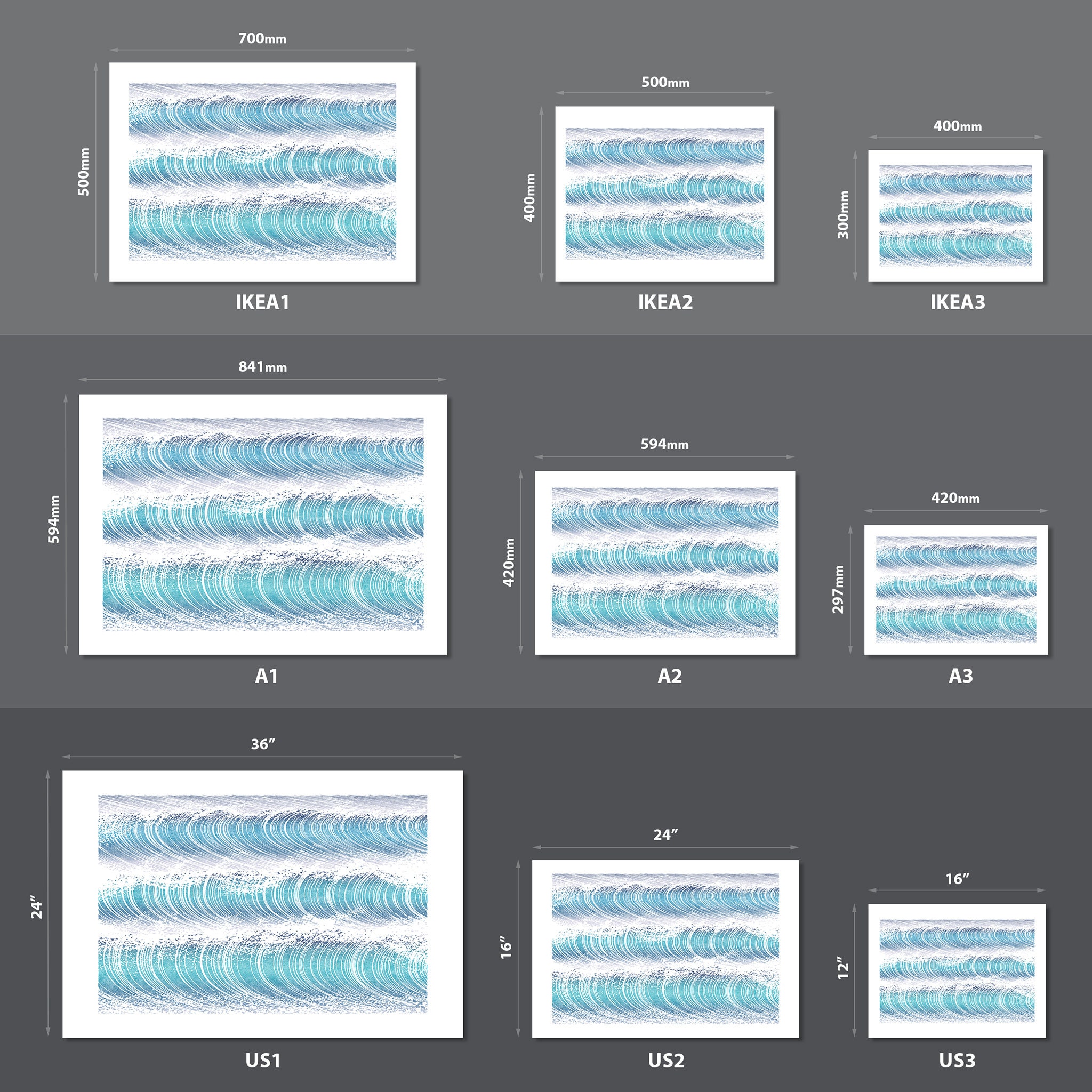 Minimalist Wave Print, "waves Iv", Wave Art, Waves Poster, Wave Prints ...