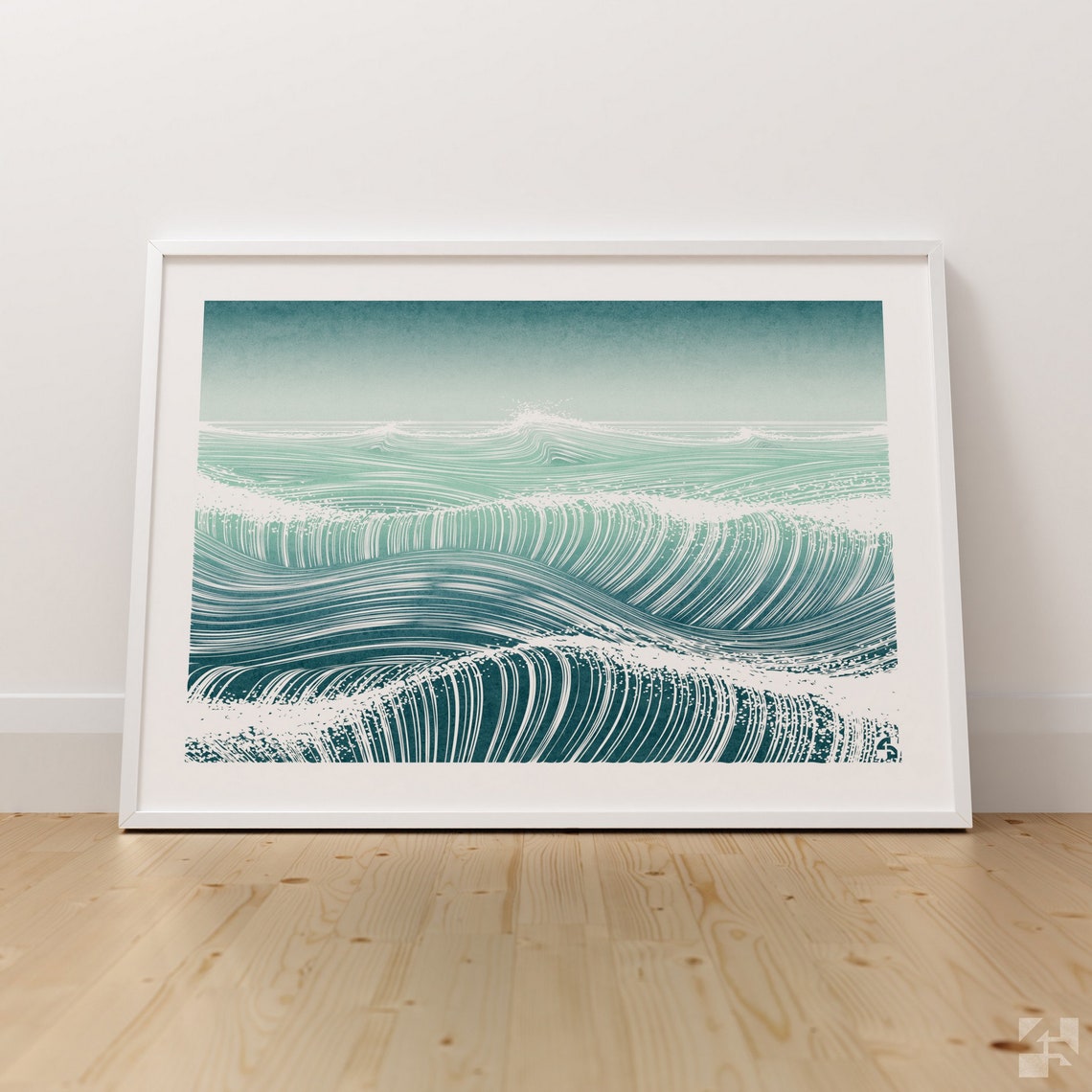 Minimalist Waves Print waves Ii Waves Art Sea - Etsy