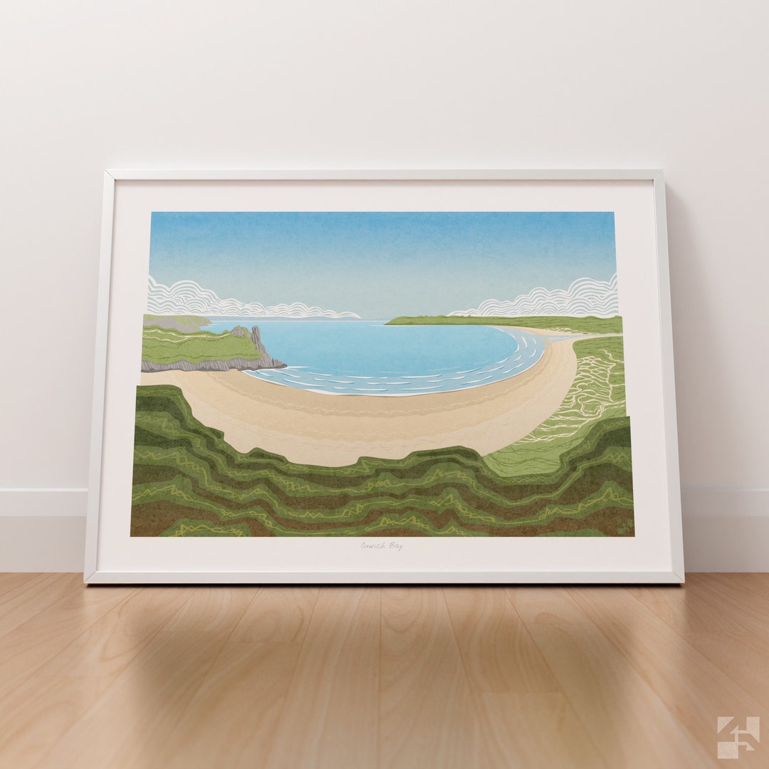 Oxwich Bay, Tor Bay, Gower, Wales, Landscape Art Print, Gower Beach ...