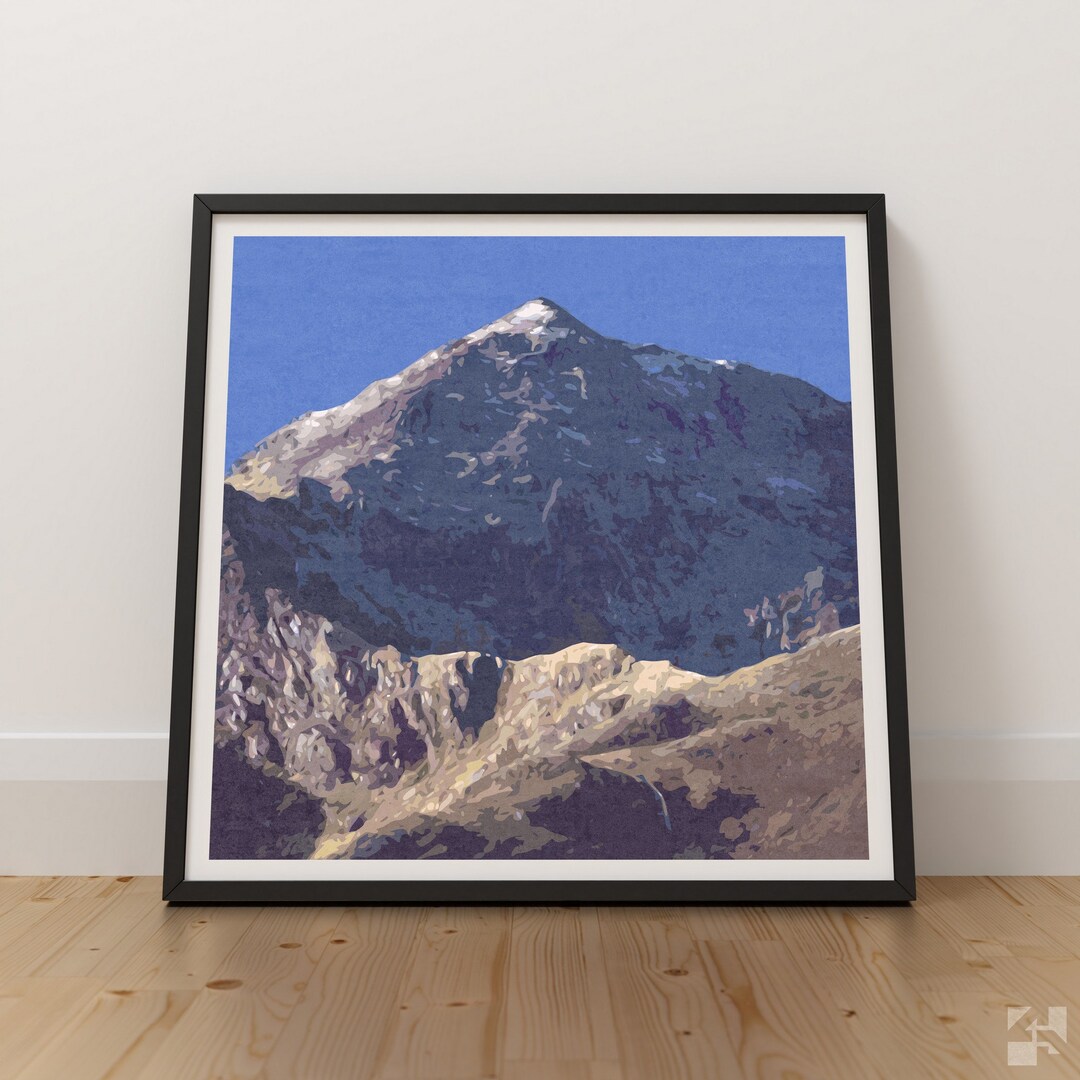 Snowdon, Snowdonia Print, Mountain Art, Landscape Art Print, Welsh ...