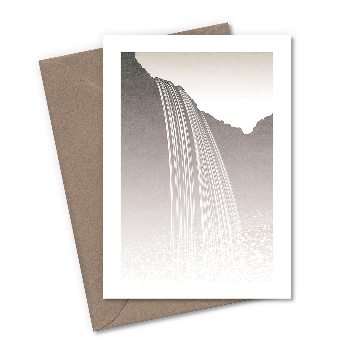 Minimalist Waterfalls Greetings Cards Pack Iceland Cards Set | Etsy