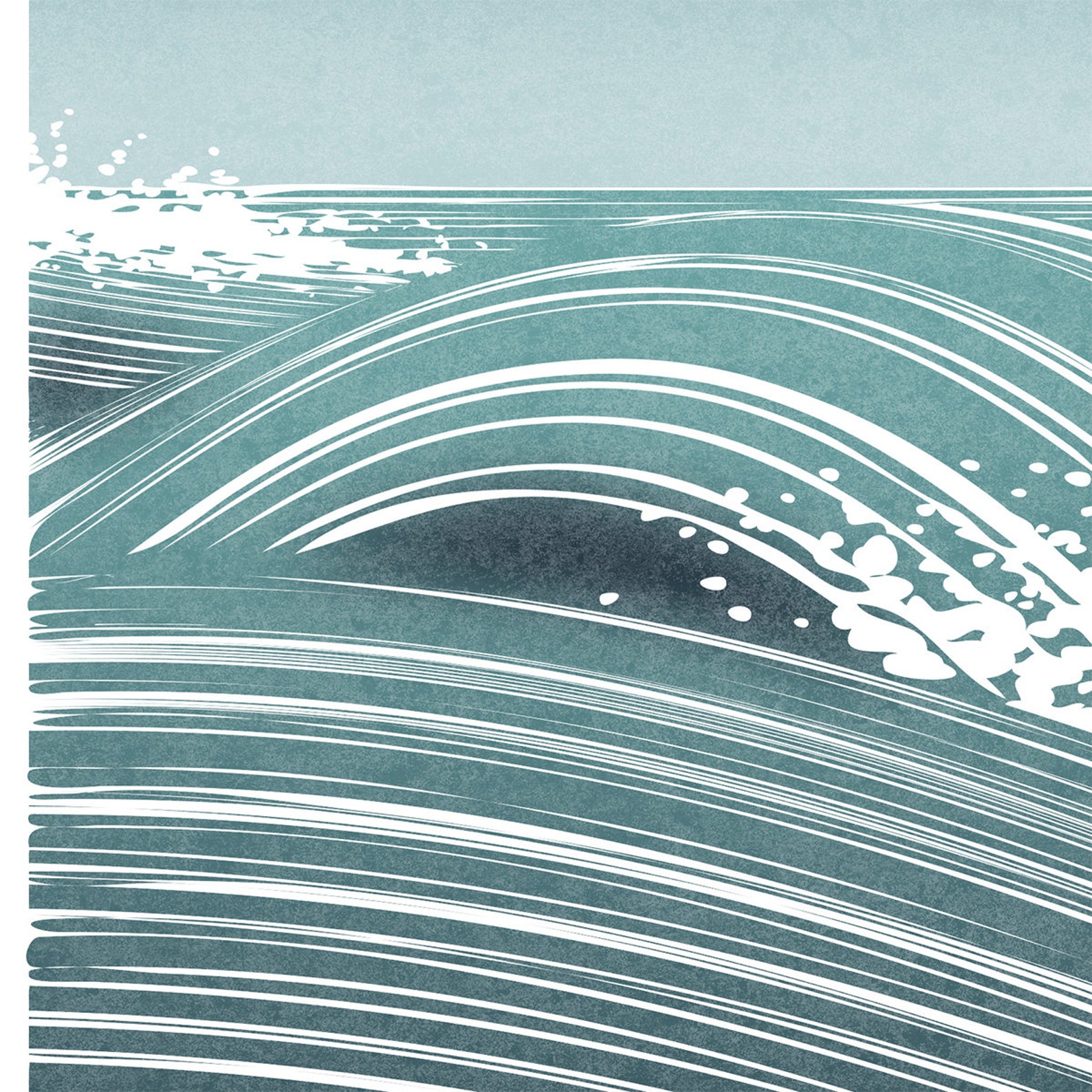Minimalist Waves Print waves I Waves Art Sea - Etsy UK