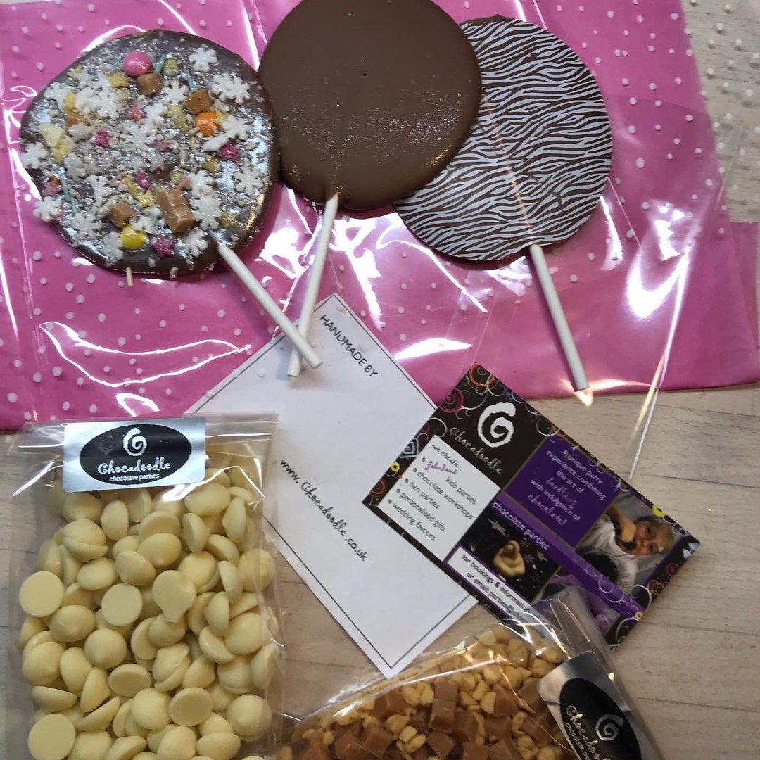 Chocolate Lollipop Making Kit- 120g Delicious Belgian Chocolate to Make ...
