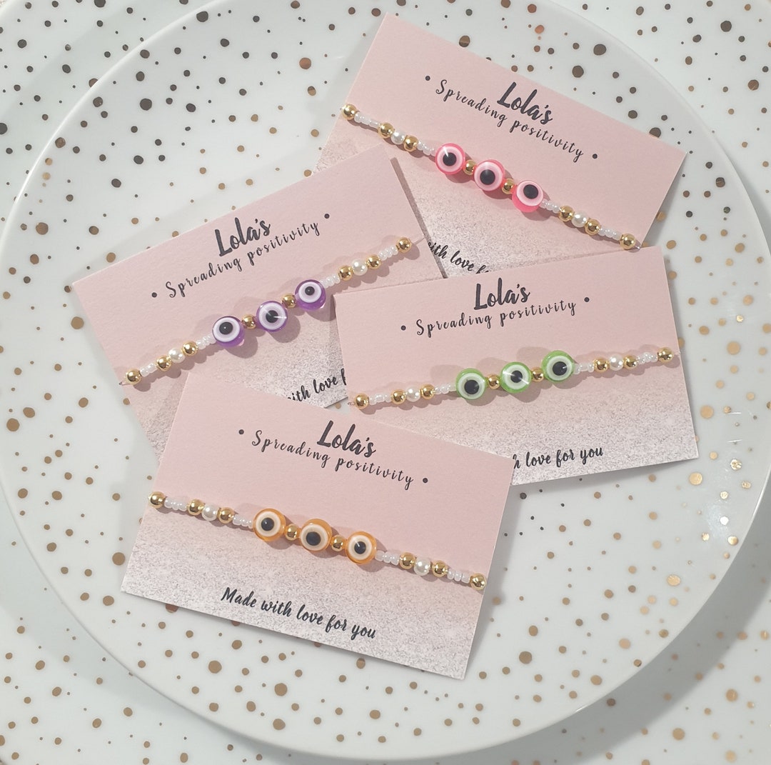 Lola's Positivity Bracelet - 'eye Will Protect You' - Personalised ...