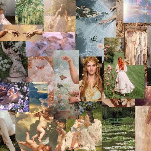 Wall Collage Kit Printable Aesthetic 60pc ethereal Aesthetic - Etsy