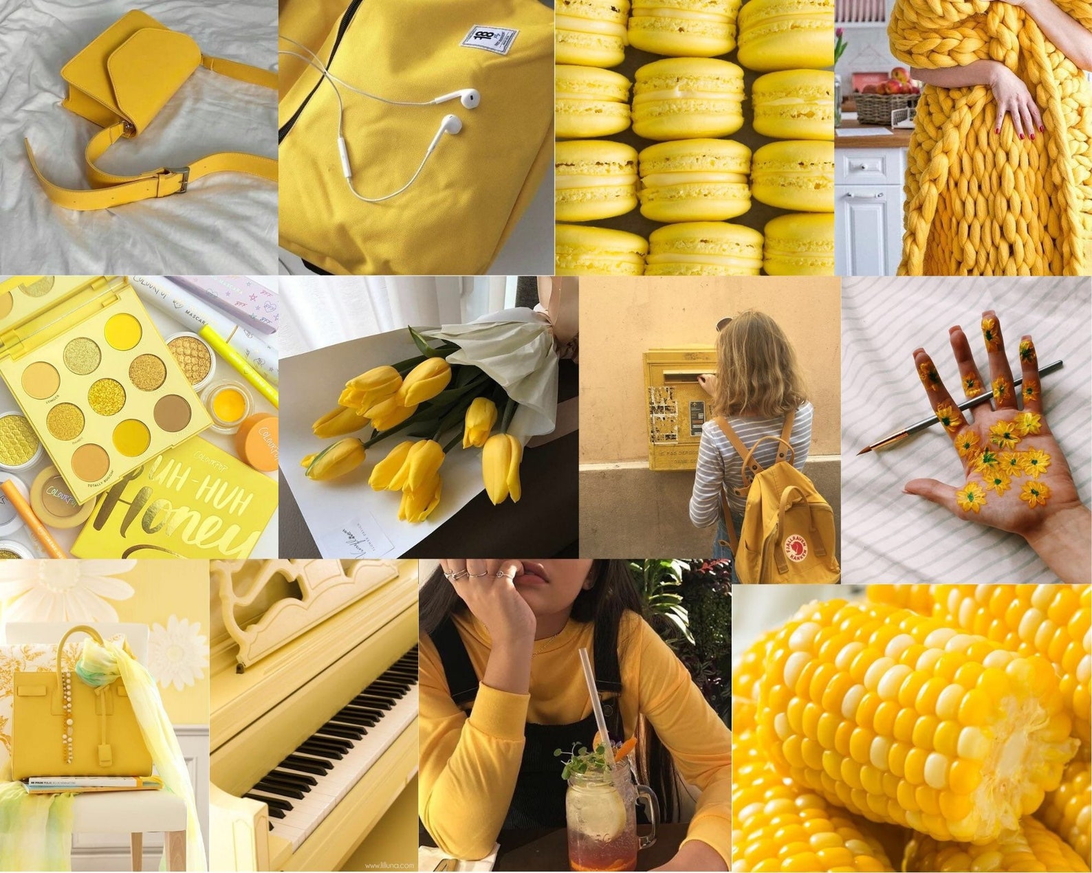 Wall Collage Kit Yellow Aesthetic /aesthetic Wall Collage / - Etsy