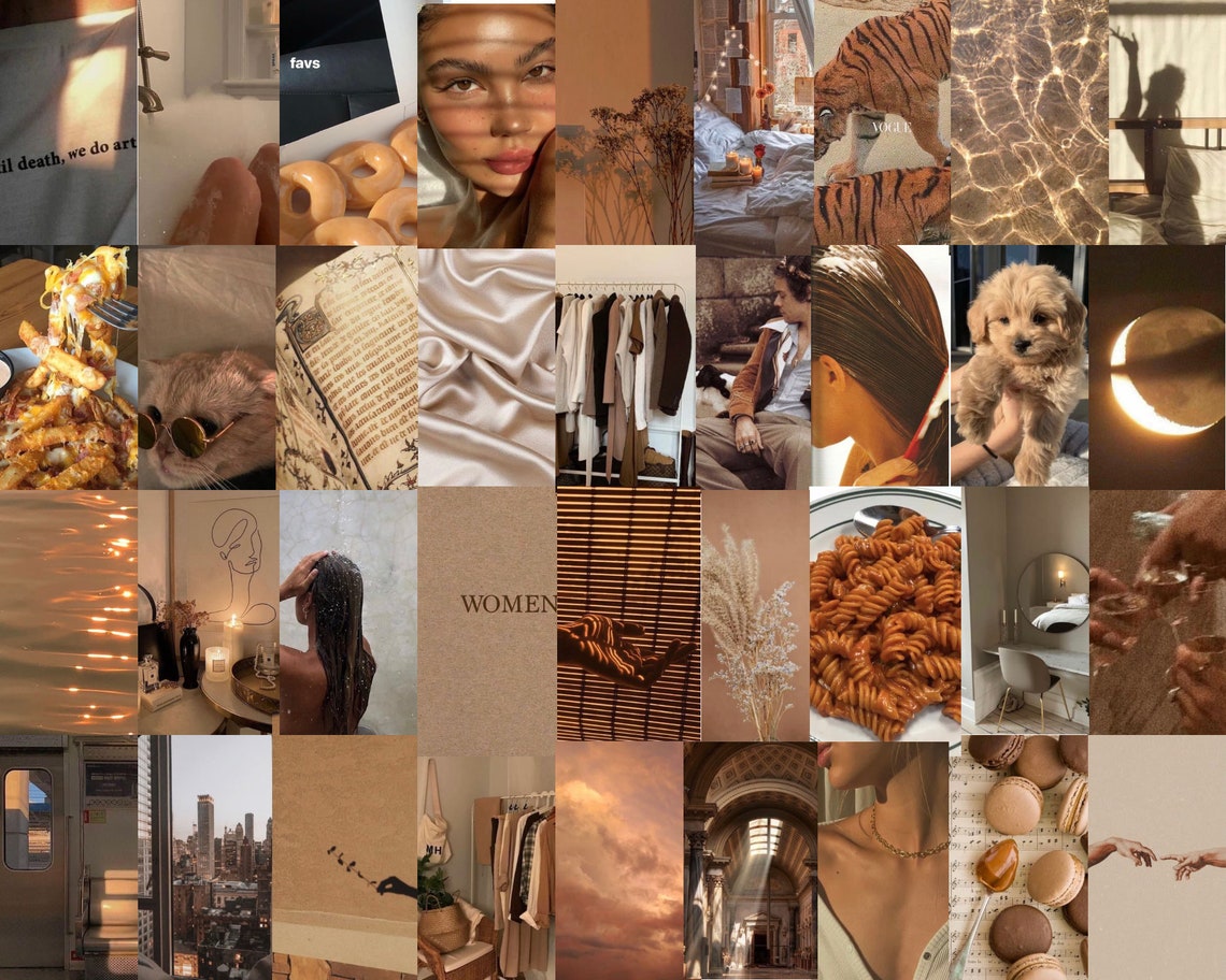 Beige Wall Collage Kit Nude Aesthetic Wall Collage Kit Tan - Etsy