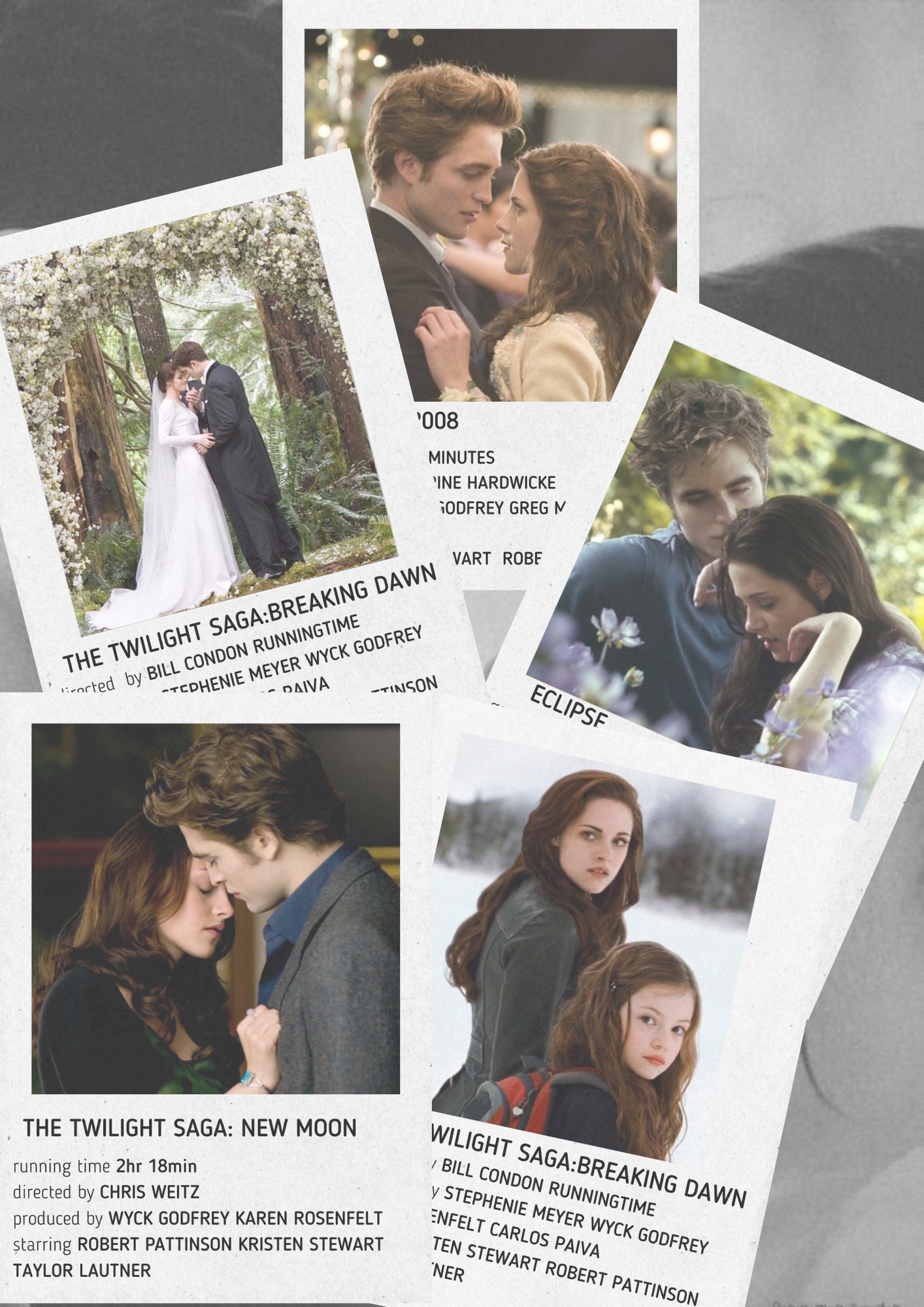 Minimalist Aesthetic the Twilight Saga Movies Polaroid Style Poster ...