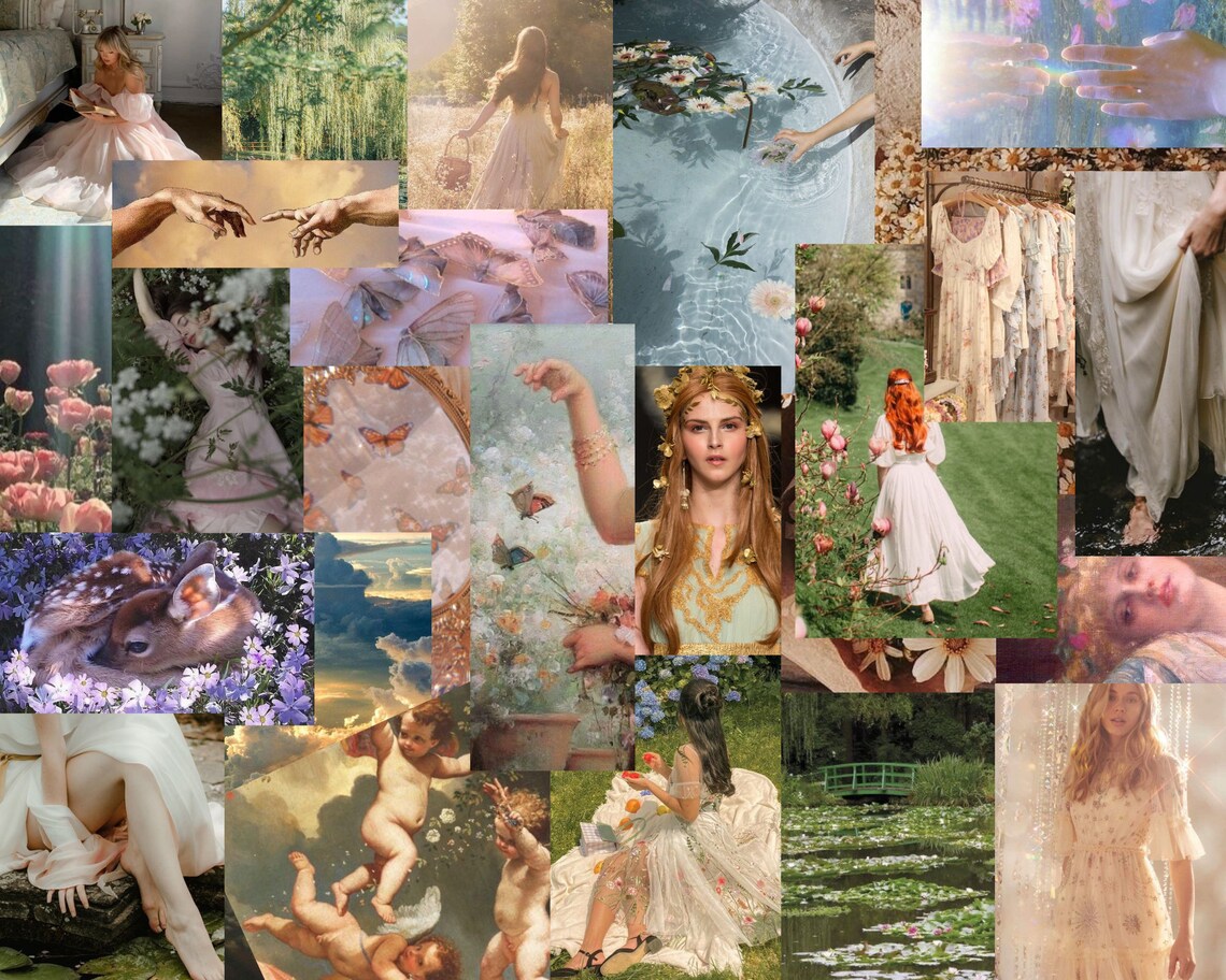 Wall Collage Kit Printable Aesthetic 60pc ethereal Aesthetic - Etsy