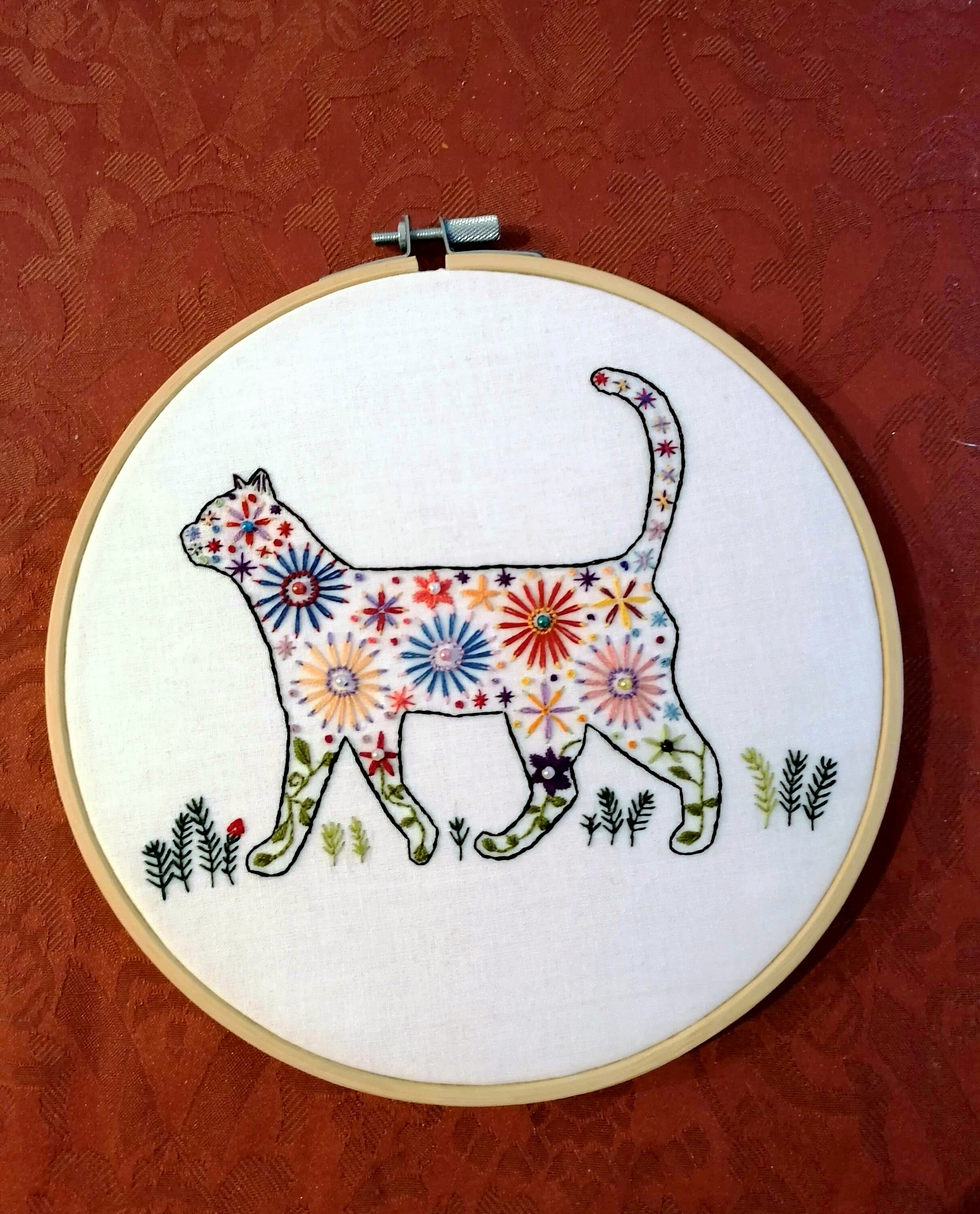 Hand Embroidered Hoop Art, Cat Lover Gifts for Women, Birthday Gifts ...