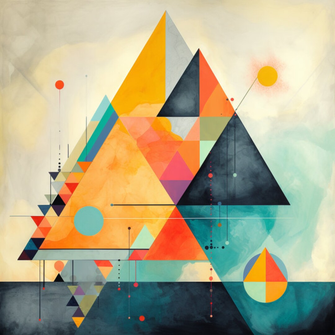 Modern and Visually Striking Geometric PNG Files for Wall Art, Digital ...