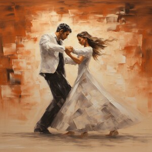 Timeless Abstract Couple Dancing, Bundle of 4 PNG Files for Wall Art ...