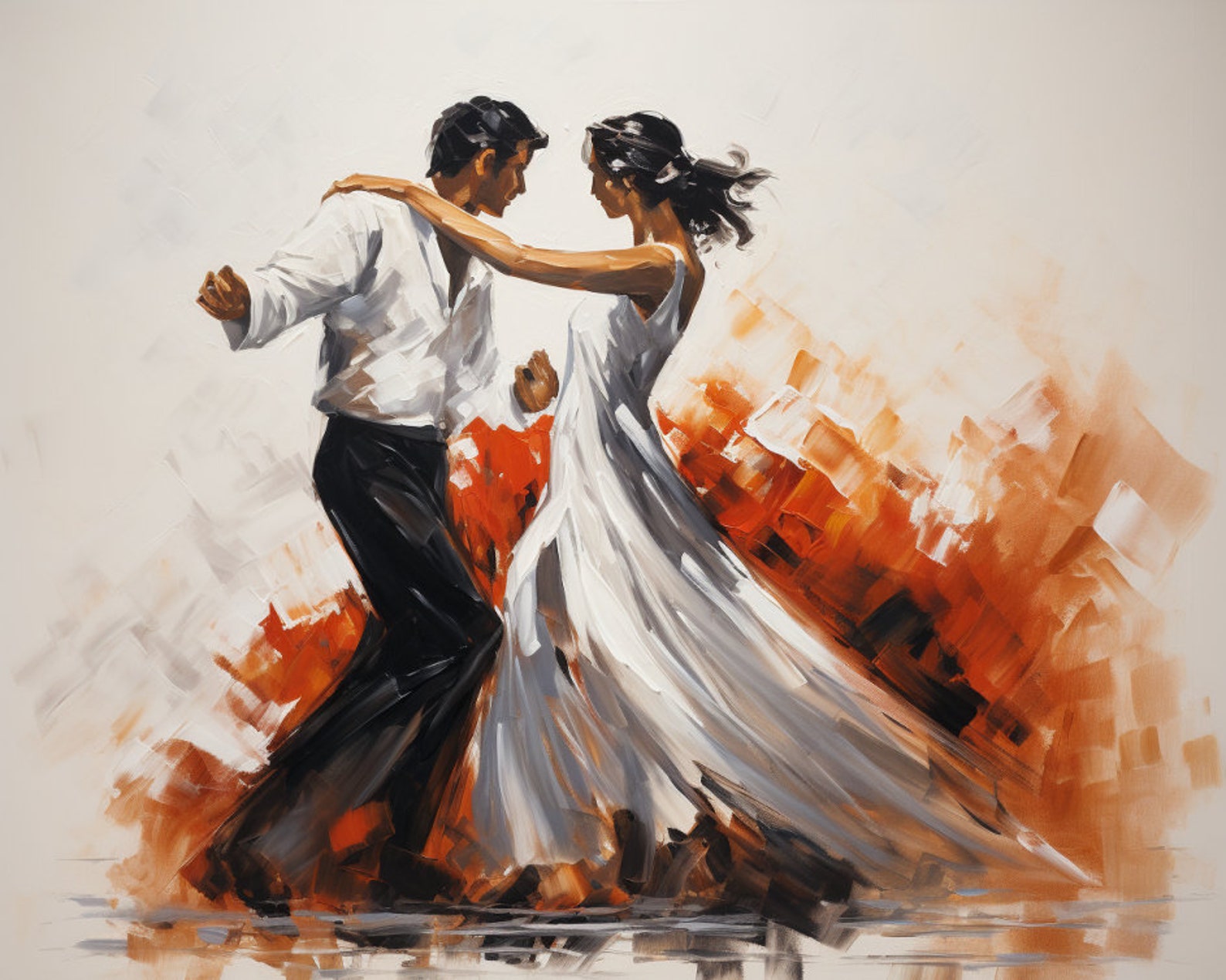Timeless Abstract Couple Dancing, Bundle of 4 PNG Files for Wall Art ...