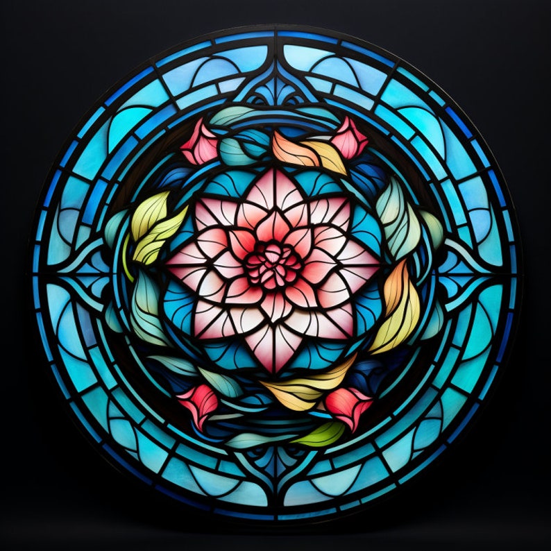 Zen Garden, Stained Glass, Bundle of 5 PNG Files for Wall Art, Digital ...