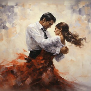 Timeless Abstract Couple Dancing, Bundle of 4 PNG Files for Wall Art ...