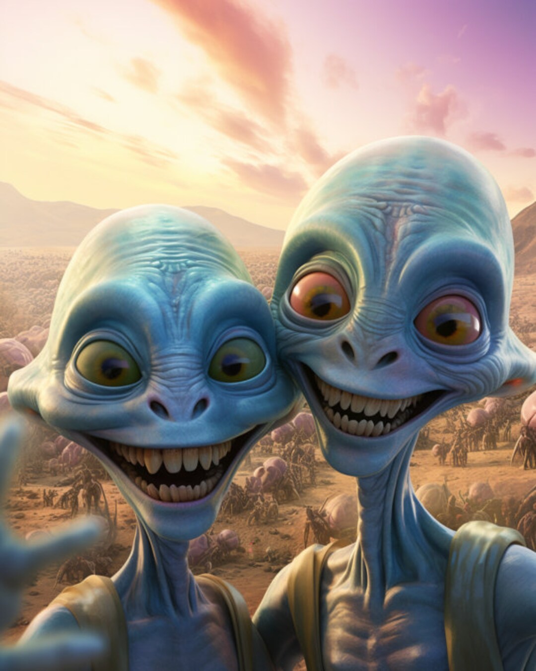 Happy Aliens Taking Selfie, PNG File for Wall Art, Digital Prints, T ...