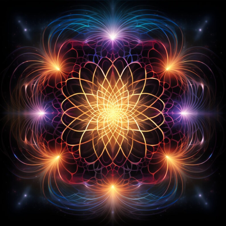 Mandala Pattern, Zen 440hz Cymatic, Bundle of 5 PNG Files for Wall Art ...