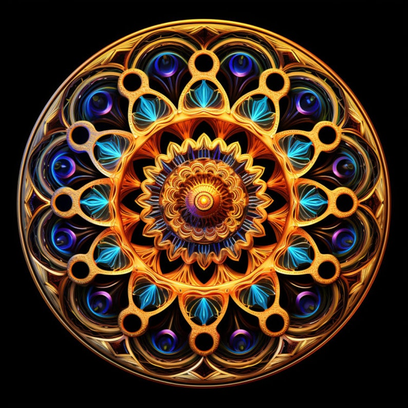 Mandala Pattern, Zen 440hz Cymatic, Bundle of 5 PNG Files for Wall Art ...