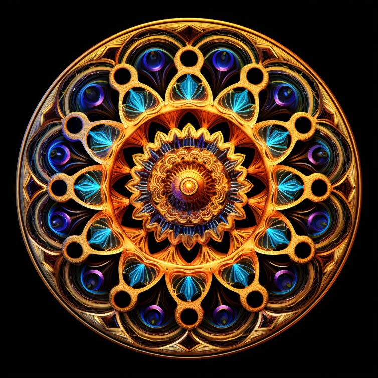 Mandala Pattern, Zen 440hz Cymatic, Bundle of 5 PNG Files for Wall Art ...