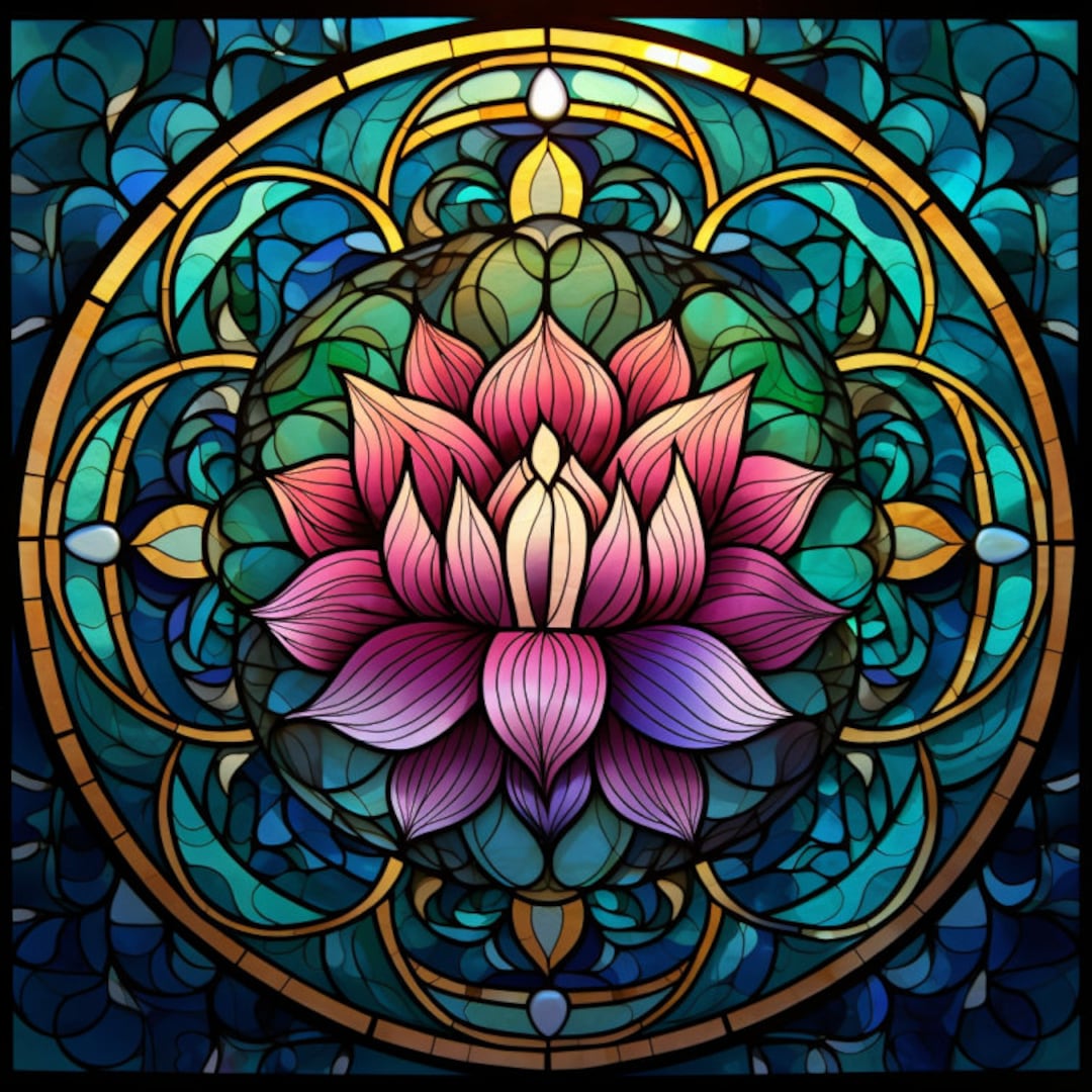 Zen Garden, Stained Glass, Bundle of 5 PNG Files for Wall Art, Digital ...