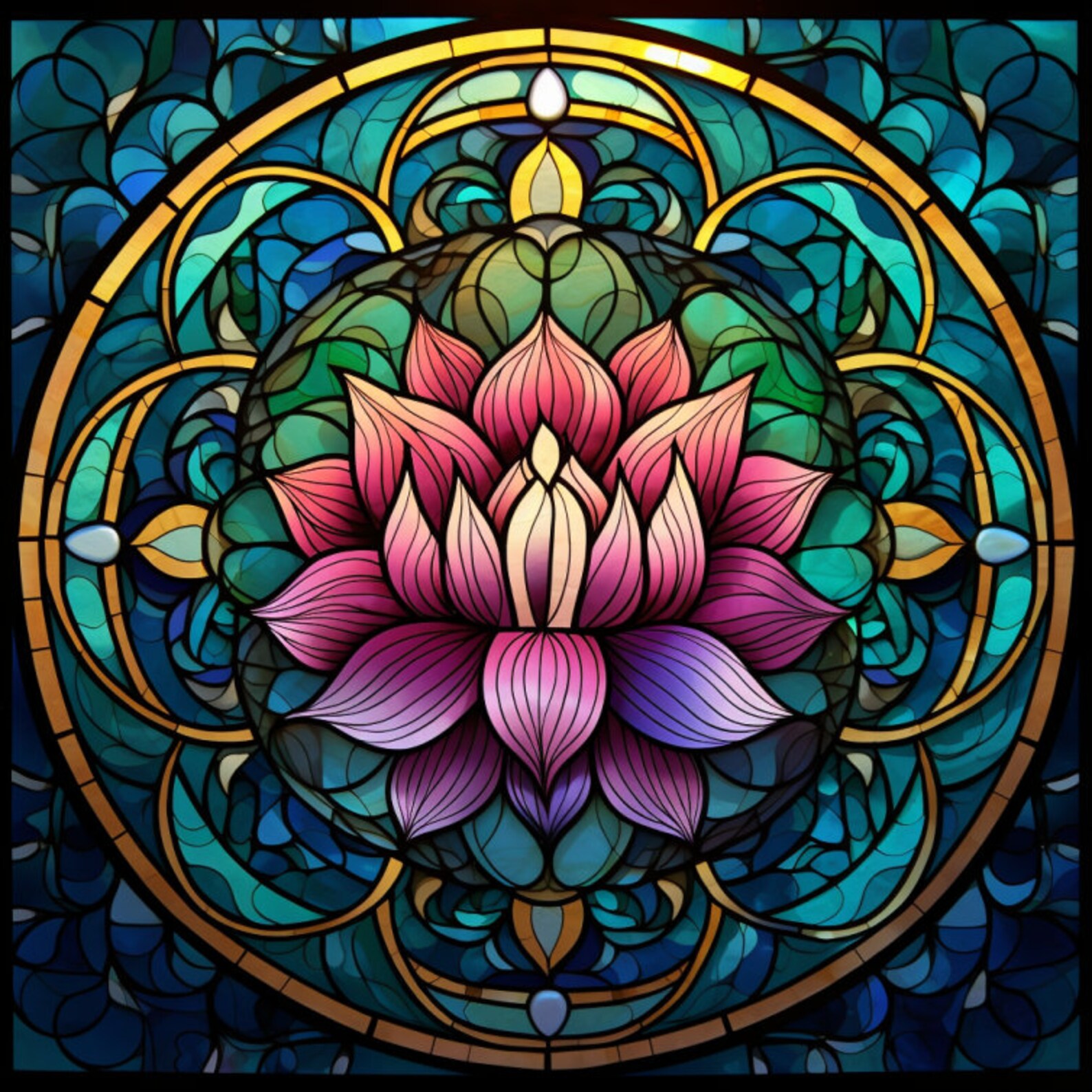 Zen Garden, Stained Glass, Bundle of 5 PNG Files for Wall Art, Digital ...