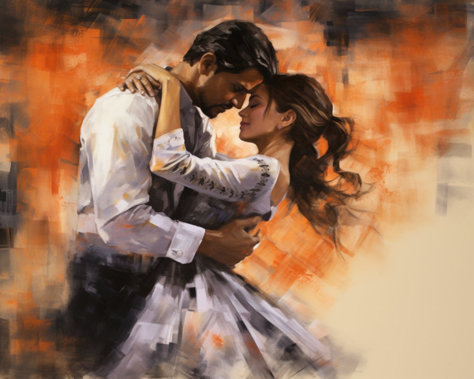 Timeless Abstract Couple Dancing, Bundle of 4 PNG Files for Wall Art ...