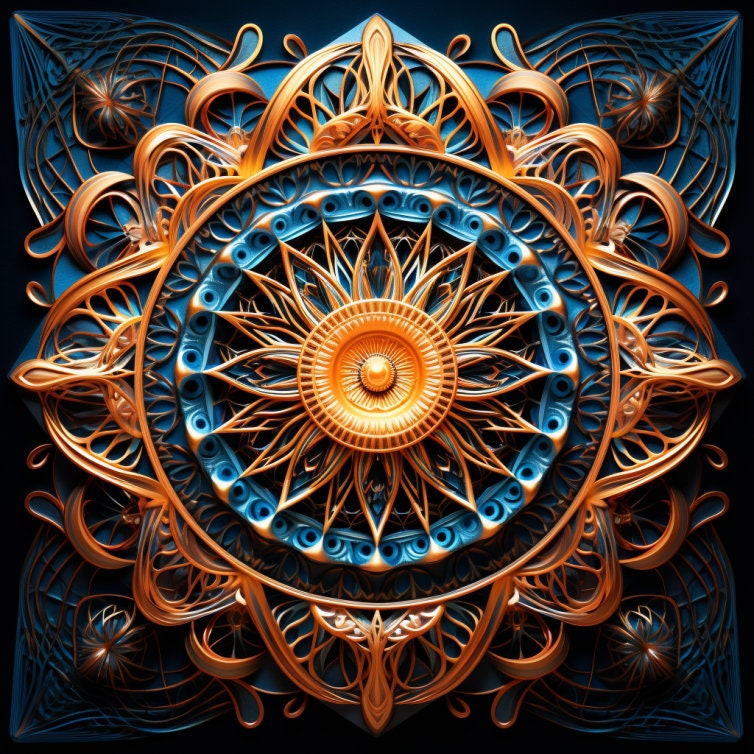 Mandala Pattern, Zen 440hz Cymatic, Bundle of 5 PNG Files for Wall Art ...