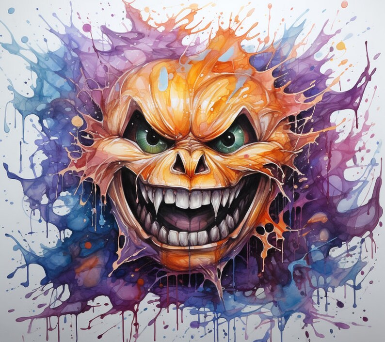 Halloween Horror, Bundle of 5 PNG Files for Wall Art, Digital Prints, T ...
