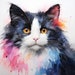 Cat Portrait PNG, Watercolor, Bundle of 5, Wall Art, Digital Prints, T ...