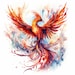 Watercolor Enchanted Phoenix, Bundle of 5 PNG Files for Wall Art ...